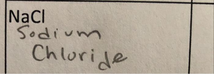 Solved NaCl Sodium Chloride | Chegg.com