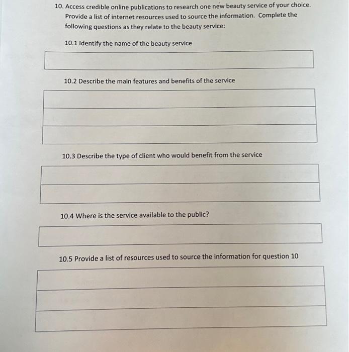 Solved 10. Access credible online publications to research | Chegg.com