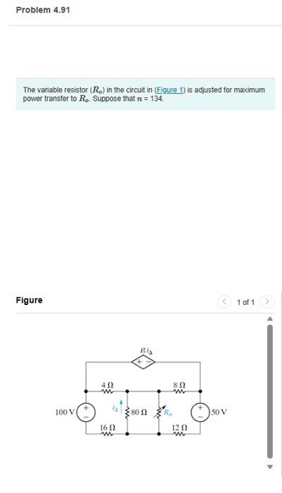 Solved The variable resistor (R∘) in the circuit in is | Chegg.com