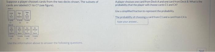 Suppose a player chooses cards from the two decks | Chegg.com