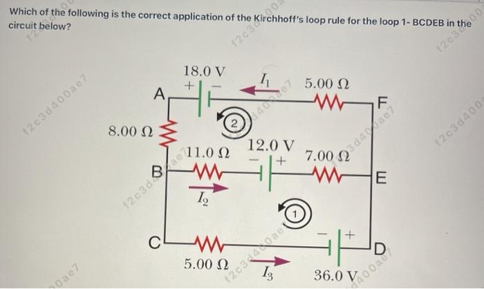 Solved 36.0 Vooae 1203 203 it's loop rule for the loop 1- | Chegg.com