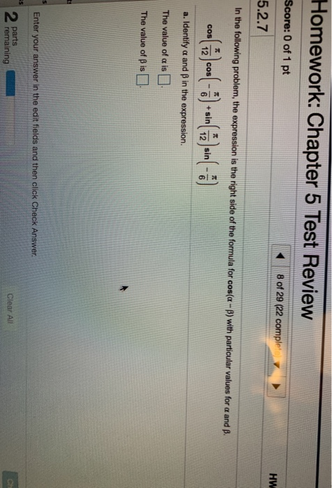 Solved Homework: Chapter 5 Test Review Score: 0 of 1 pt 8 of | Chegg.com