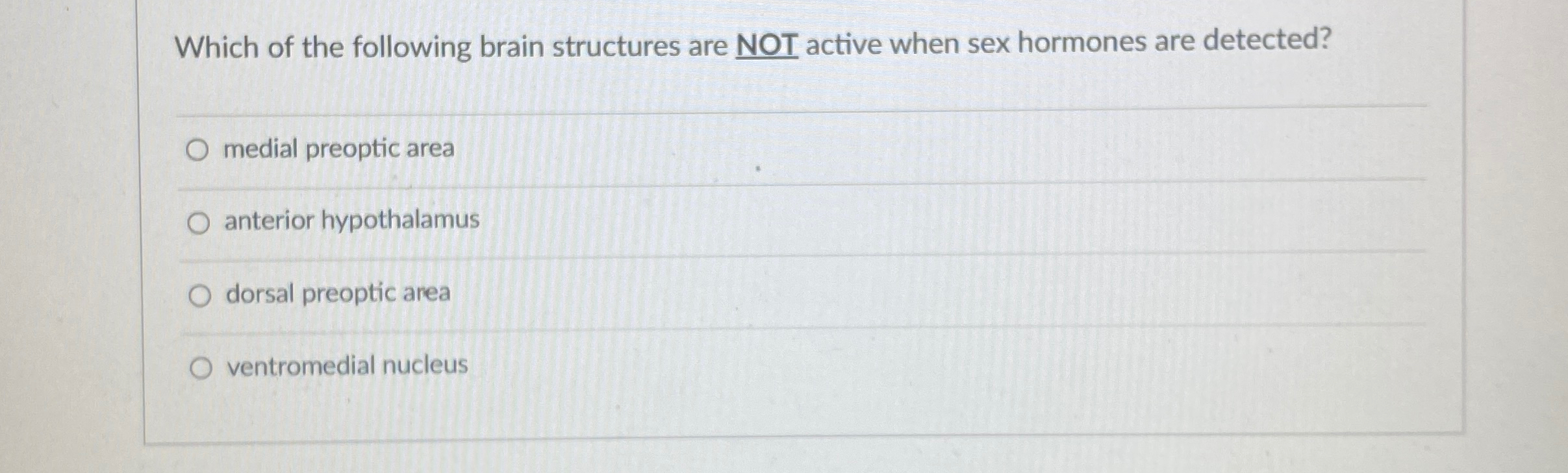 Solved Which of the following brain structures are NOT | Chegg.com