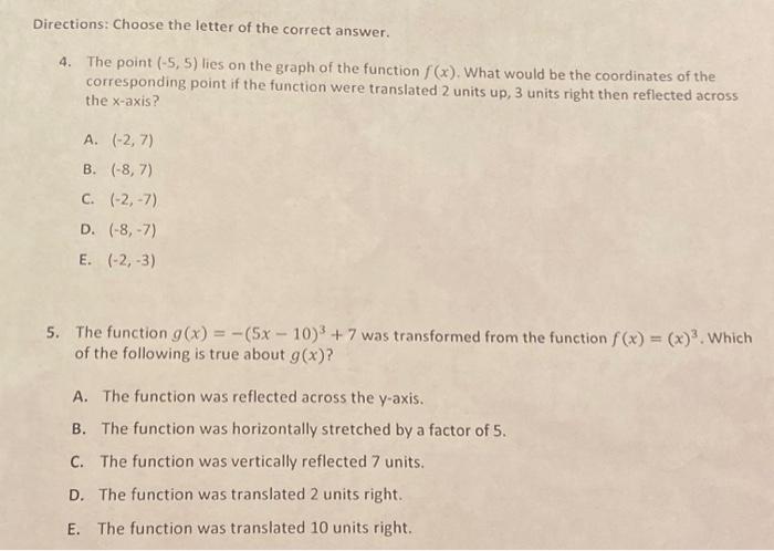 Solved Directions: Answer each question correctly. 1. Write | Chegg.com