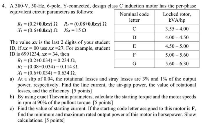 Solved A 380−V,50−Hz,6-pole, Y-connected, design class C | Chegg.com