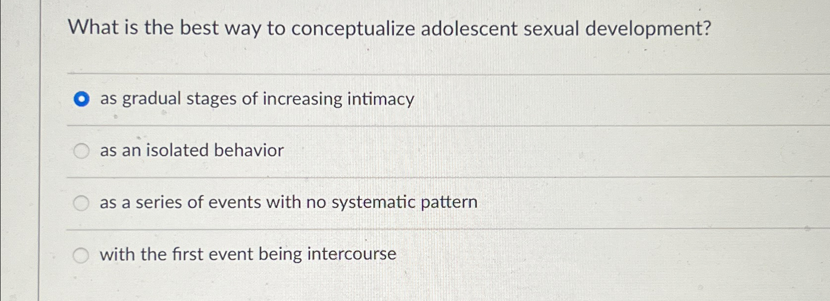 Solved What is the best way to conceptualize adolescent | Chegg.com