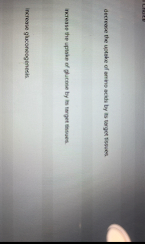 Solved decrease the uptake of amino acids by its target | Chegg.com