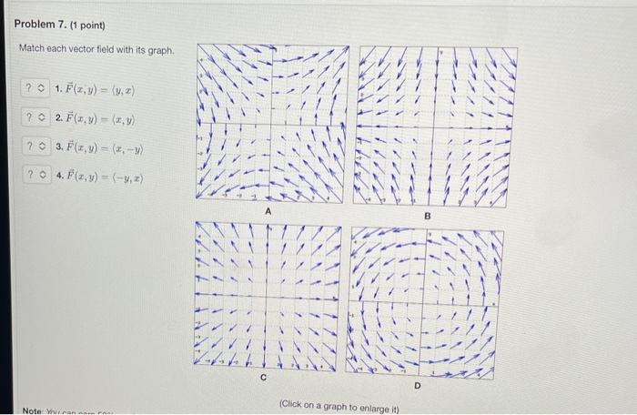 Solved Match each vector field with its graph. 1. | Chegg.com