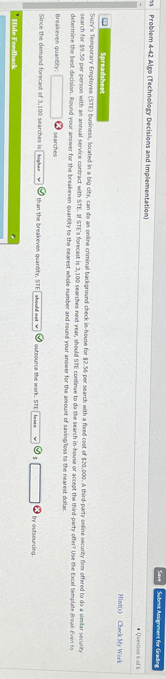Solved SaveSubmit Assignment for GradingProblem 4-42 ﻿Algo | Chegg.com