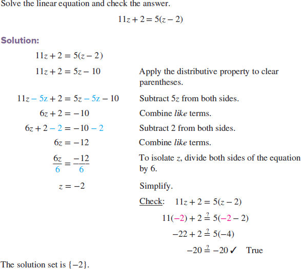 Solved: Solve the equation and check the solution. (See Examples 1 ...