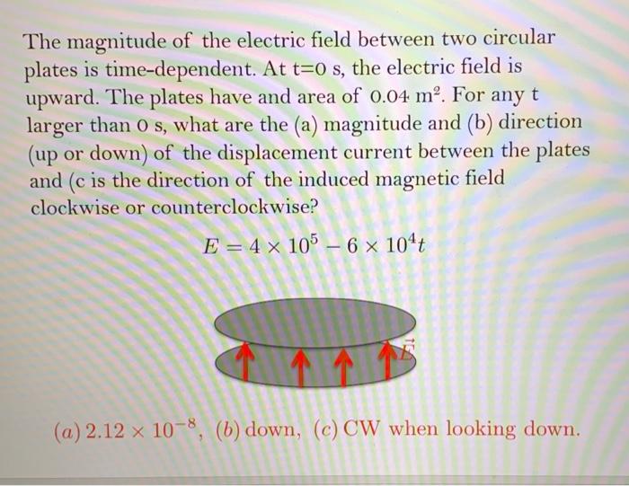 Solved The magnitude of the electric field between two | Chegg.com