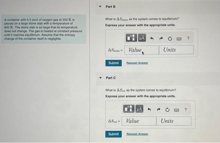Solved A container with 5.5 mol of oxygen gas at 300 K is | Chegg.com