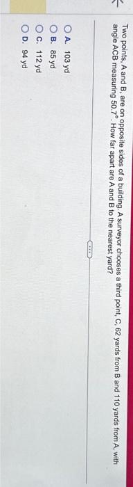 Solved Two points, A and B, are on opposite sides of a | Chegg.com