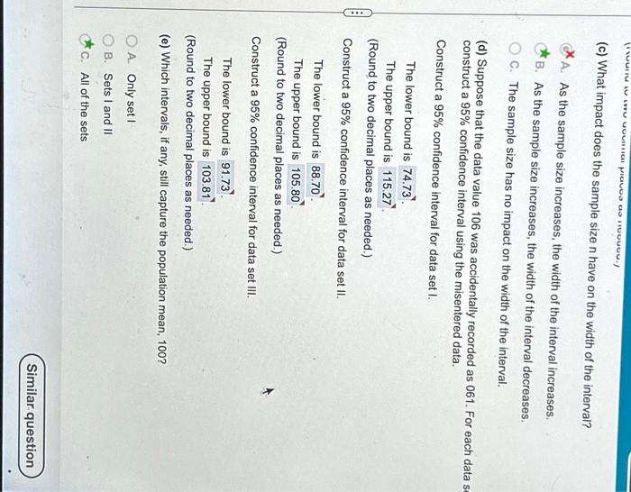(a) Compute the sample mean of each data set. | Chegg.com