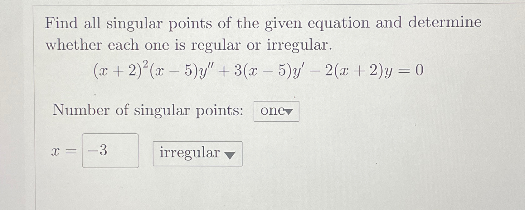 Solved Find all singular points of the given equation and | Chegg.com