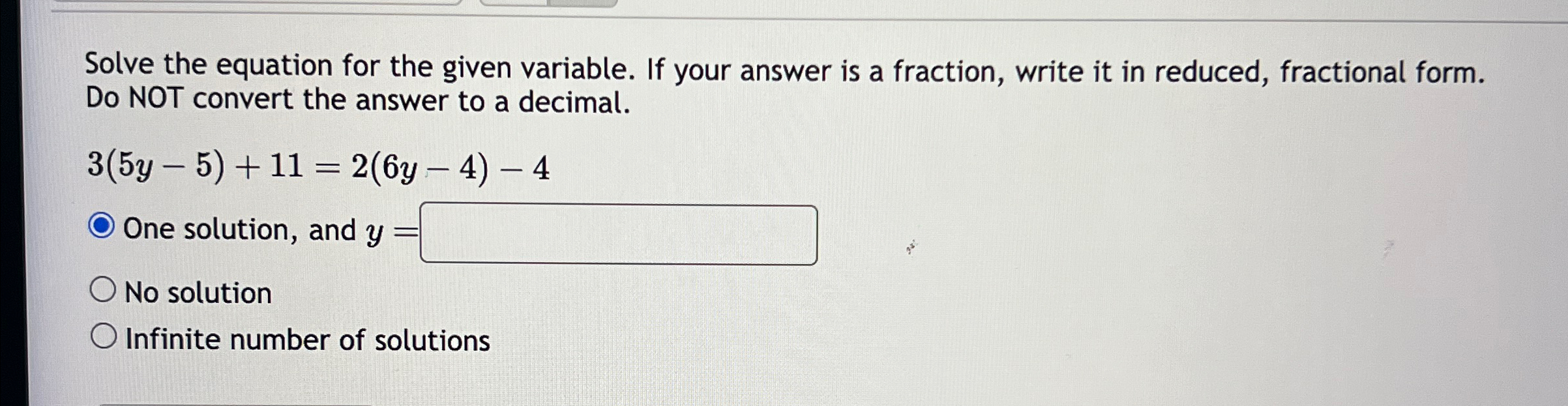 Solved Solve the equation for the given variable. If your | Chegg.com
