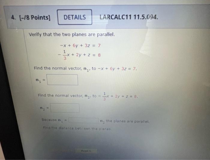 Solved Verify that the two planes are parallel. | Chegg.com