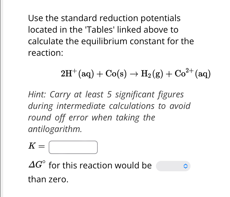 Solved Use the standard reduction potentials located in the | Chegg.com