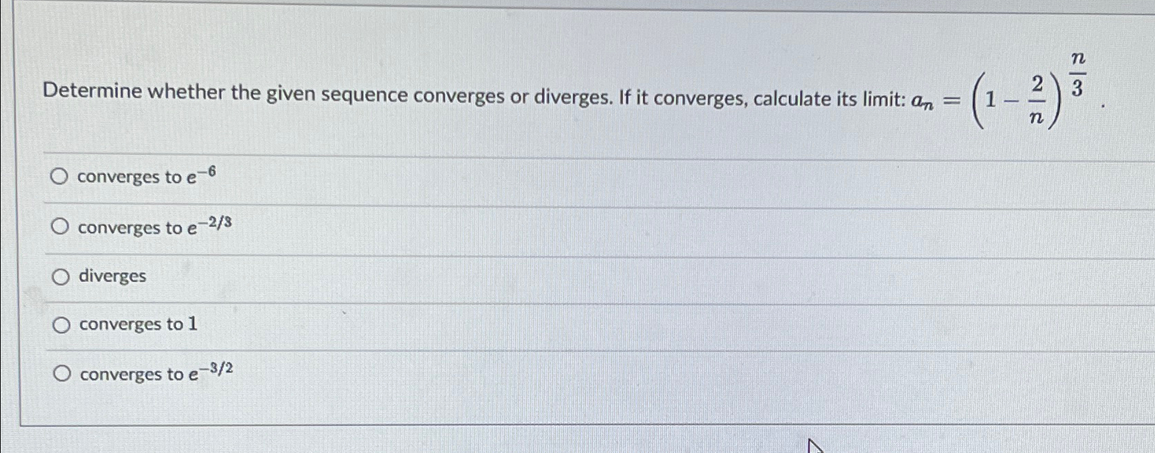 Solved Determine whether the given sequence converges or | Chegg.com