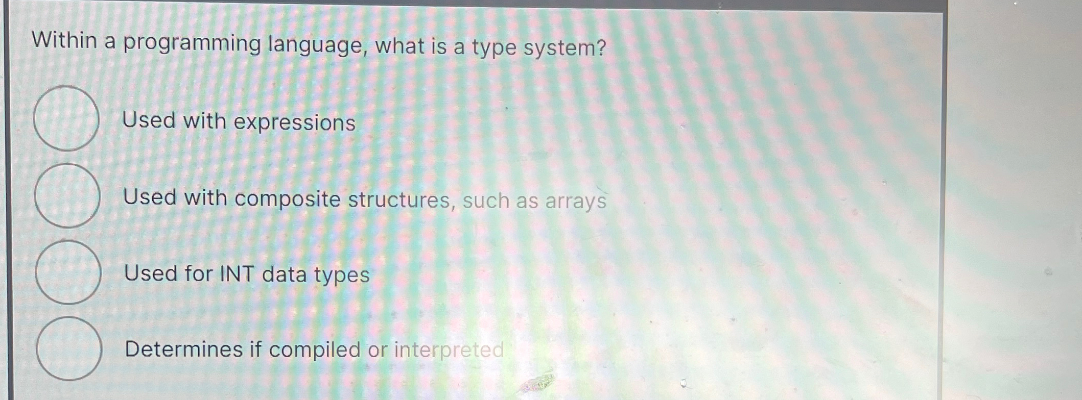 Solved Within a programming language, what is a type | Chegg.com Solved Within a programming language, what is a type | Chegg.com