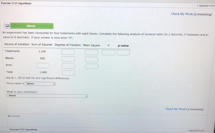 Solved Exercise 13.23 Algorithmic « Question 4 of 4 Check My | Chegg.com