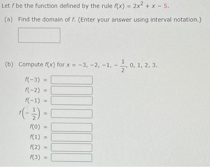Solved Let f be the function defined by the rule f(x) = 2x2 | Chegg.com