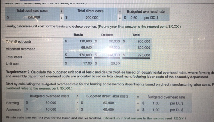 Solved Finally, calculate unit cost for the basic and deluxe | Chegg.com