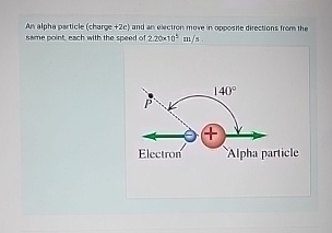 Solved An alpha particle (charge +2c ) ﻿and an eesciron move | Chegg.com