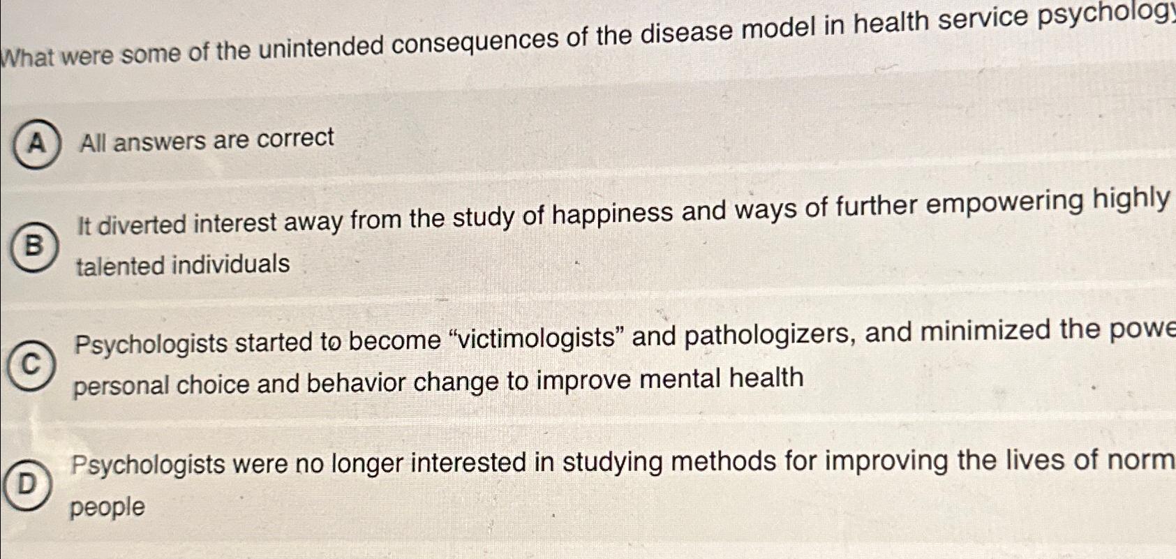 Solved What were some of the unintended consequences of the | Chegg.com