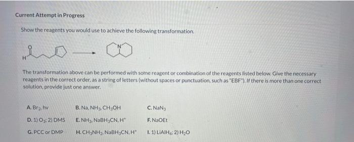 Solved Current Attempt in Progress Show the reagents you | Chegg.com