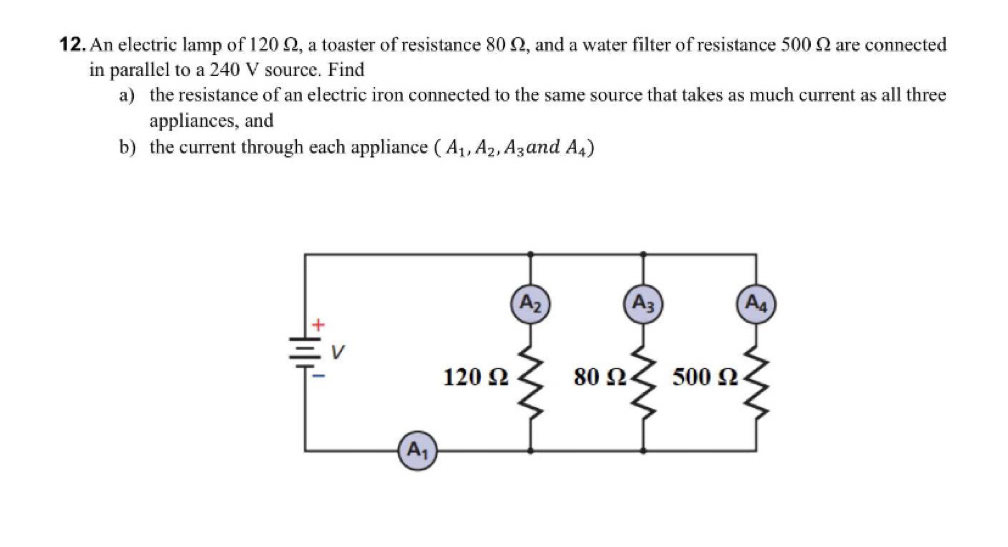 Solved An electric lamp of 120Ω, ﻿a toaster of resistance | Chegg.com