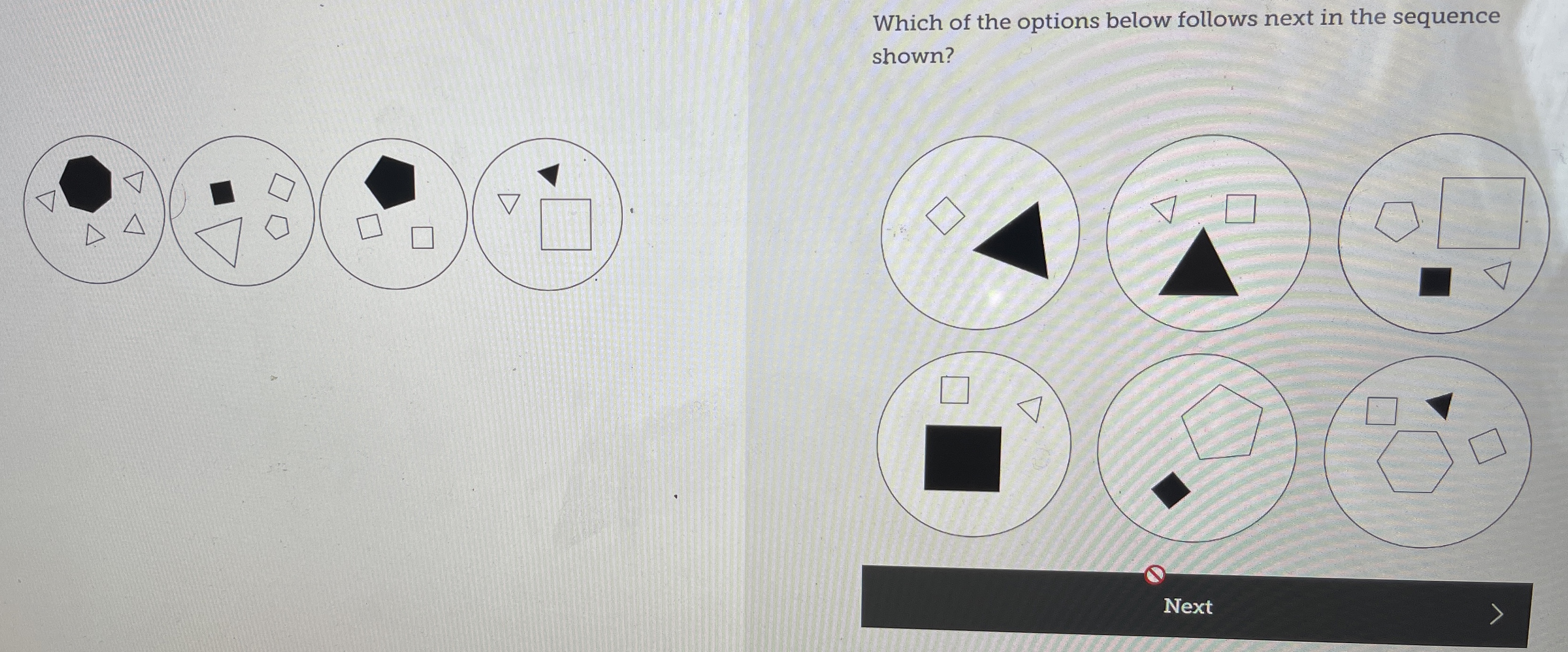 Solved Which of the options below follows next in the | Chegg.com