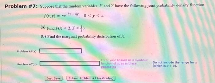 Solved Problem 7 Suppose That The Random Variables X And 4127