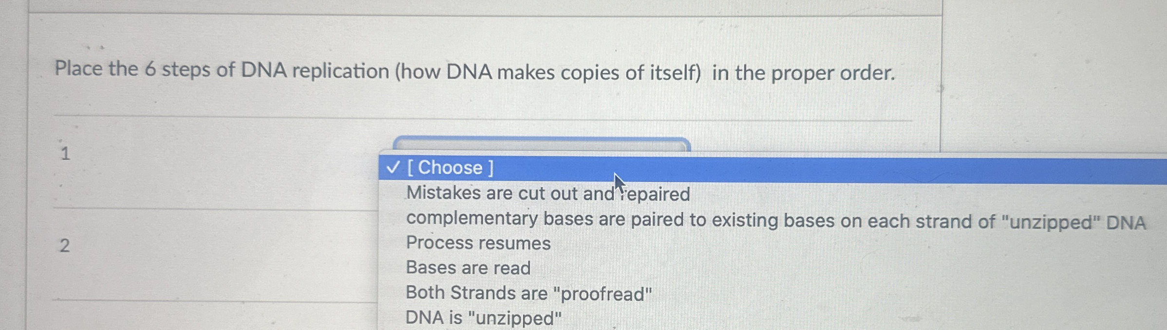 Solved Place the 6 ﻿steps of DNA replication (how DNA makes | Chegg.com
