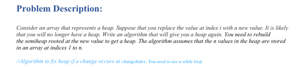 Solved Problem Description Consider An Array That Represents Chegg