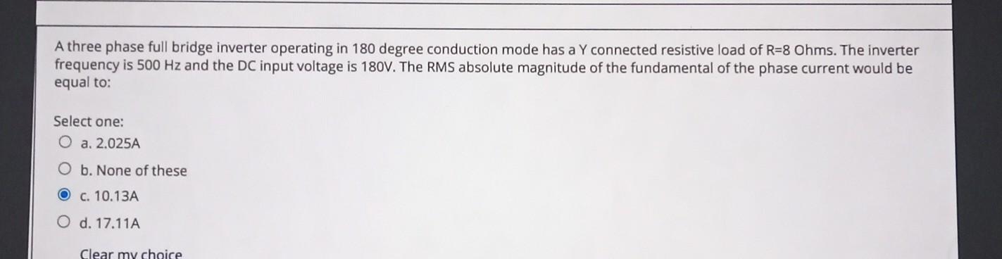 Solved A full bridge inverter with RLC load having the | Chegg.com