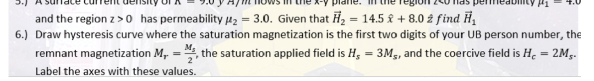 6.) ﻿Draw hysteresis curve where the saturation | Chegg.com
