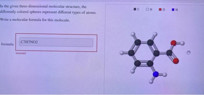 Solved In the given three-dimensional molecular structure, | Chegg.com