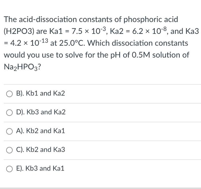 Solved The acid-dissociation constants of phosphoric acid | Chegg.com