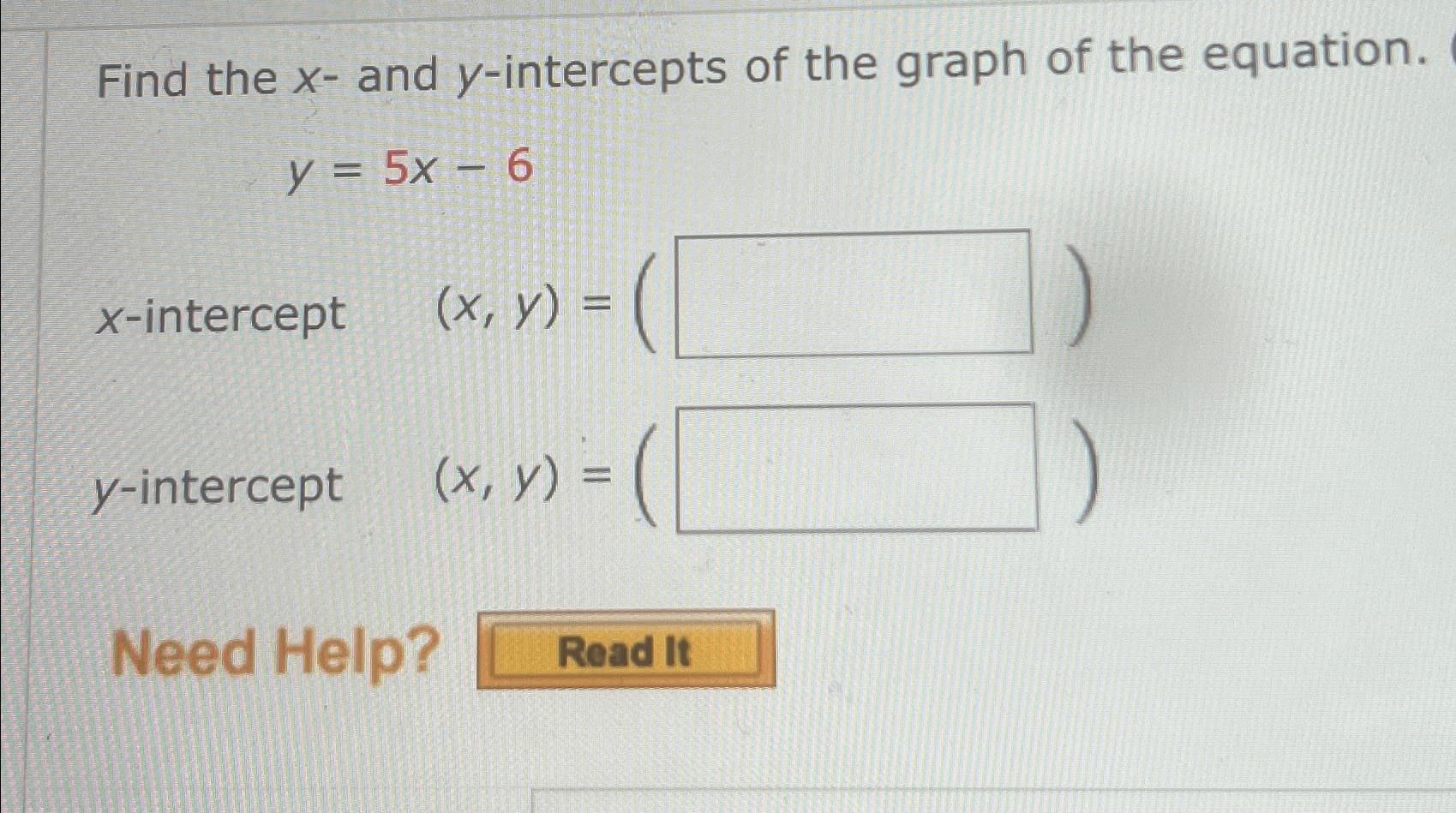 Solved Find the x - ﻿and y-intercepts of the graph of the | Chegg.com