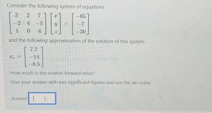 Solved Consider the following system of equations | Chegg.com
