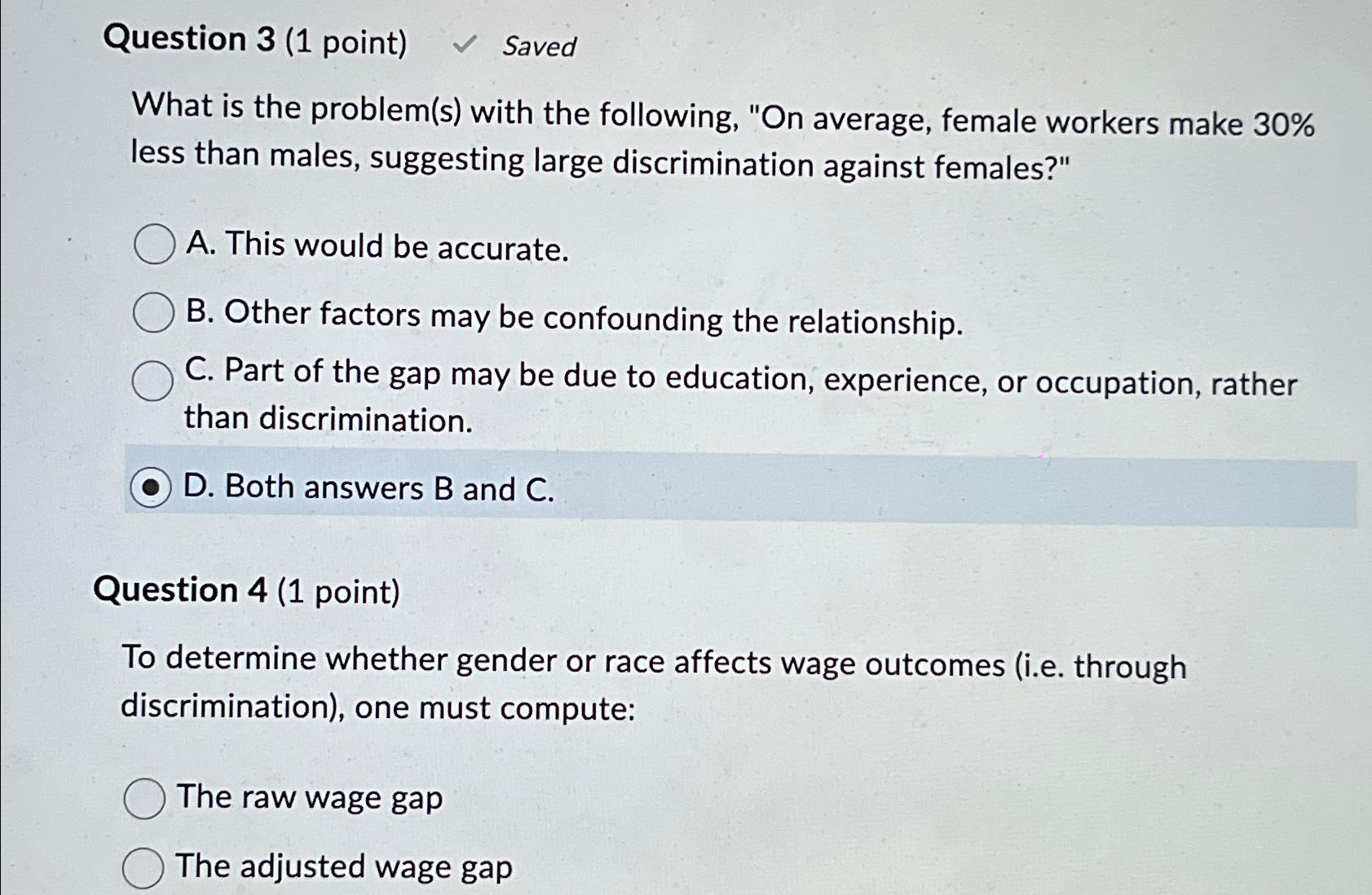 Solved Question 3 (1 ﻿point)SavedWhat is the problem(s) | Chegg.com