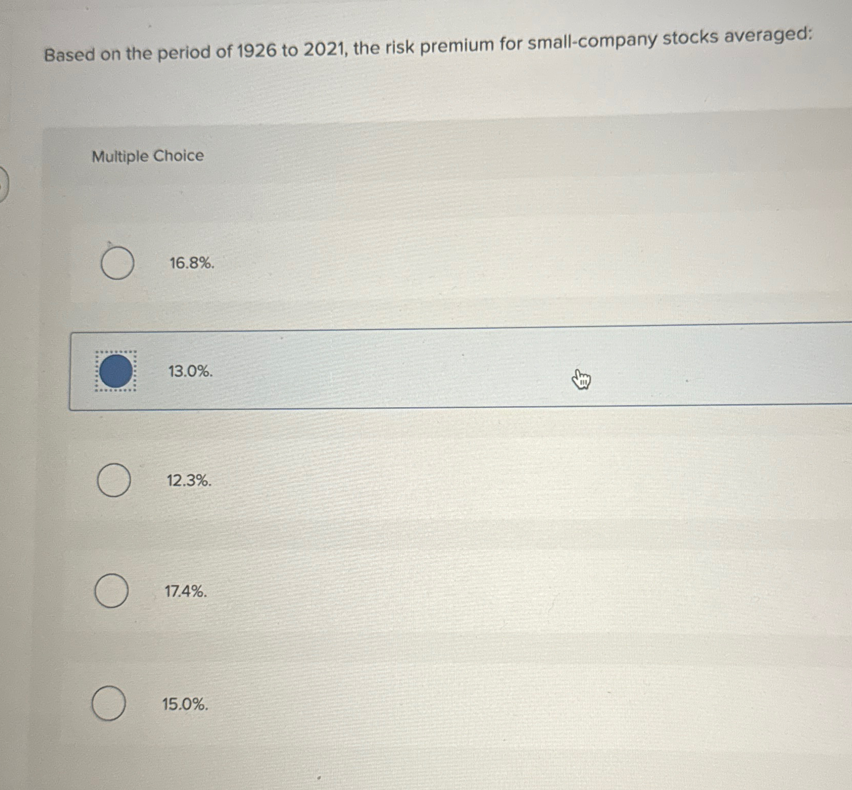 Solved Based on the period of 1926 ﻿to 2021 , ﻿the risk | Chegg.com