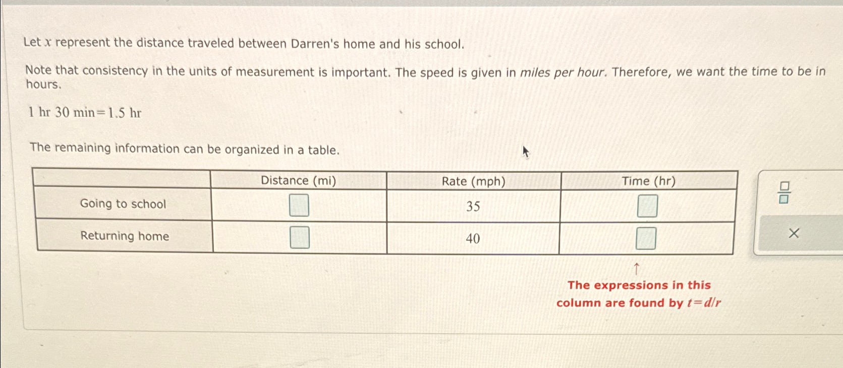 Solved Let x ﻿represent the distance traveled between | Chegg.com