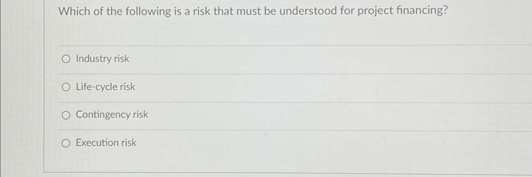 Solved Which of the following is a risk that must be | Chegg.com