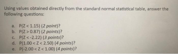 Solved Using values obtained directly from the standard | Chegg.com