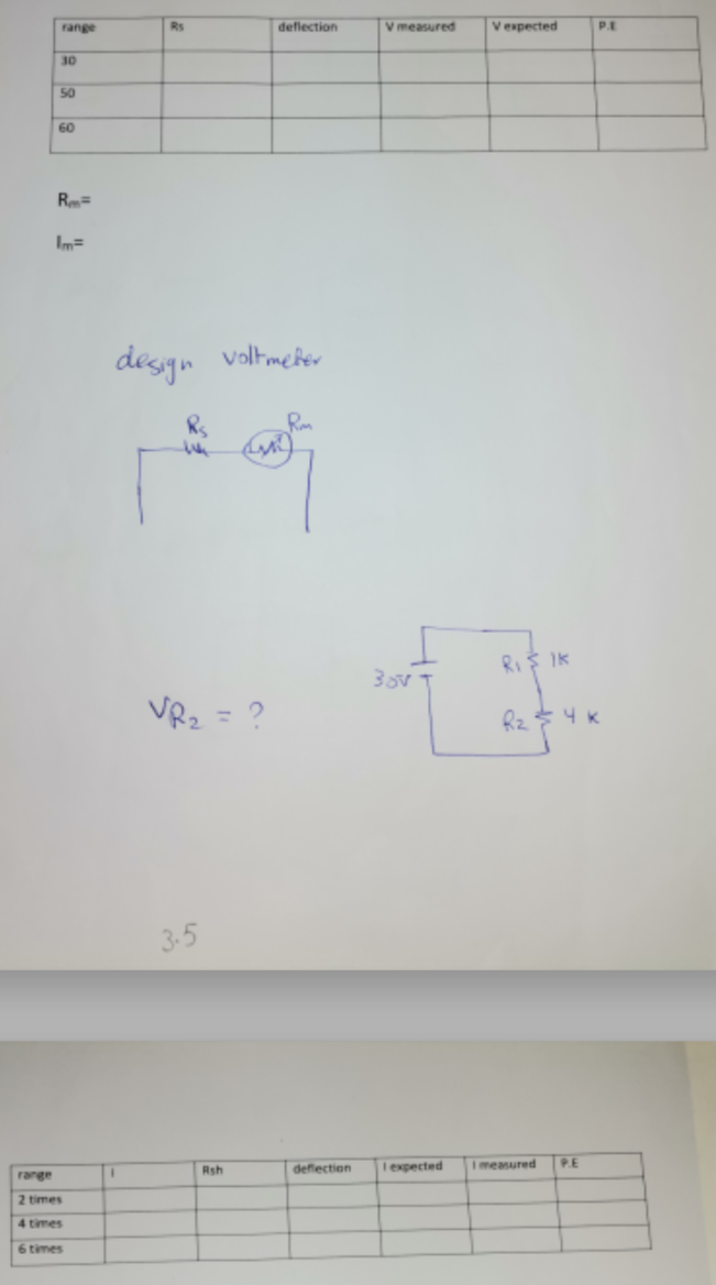 Solved Experiment # 2 Design of multiple-range DC voltmeter | Chegg.com