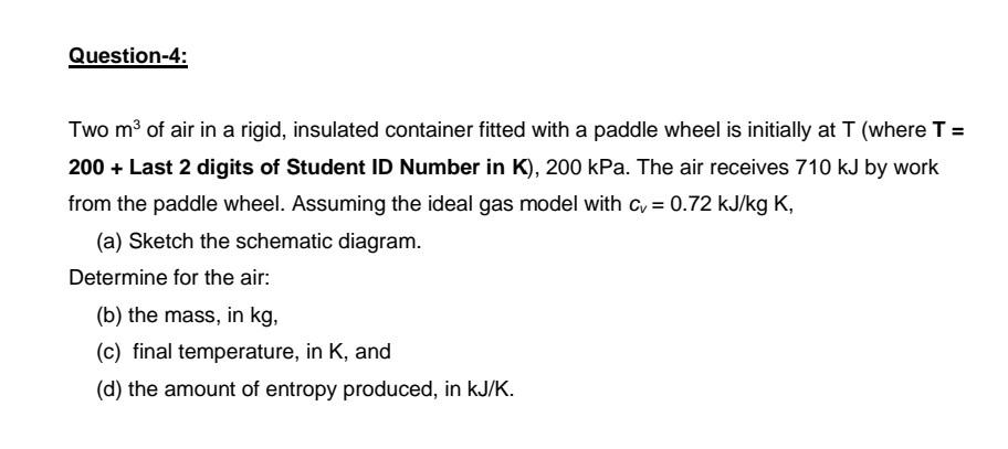 Solved Two m3 of air in a rigid, insulated container fitted | Chegg.com