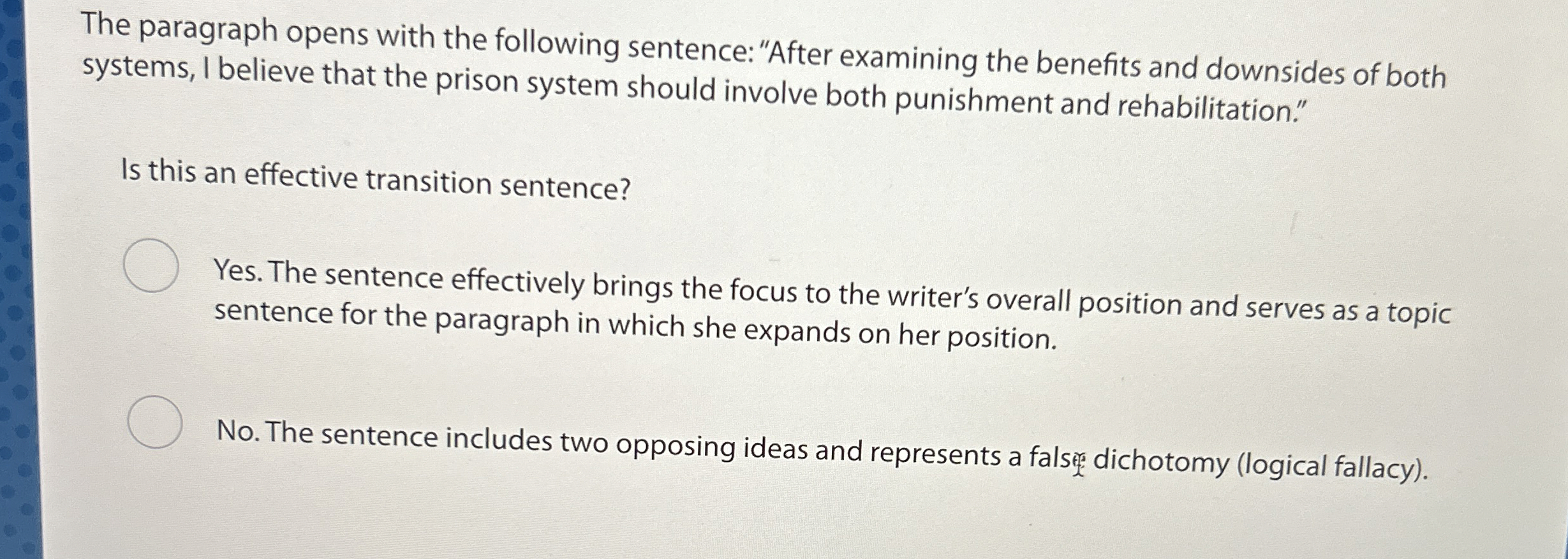 Solved The paragraph opens with the following sentence: | Chegg.com