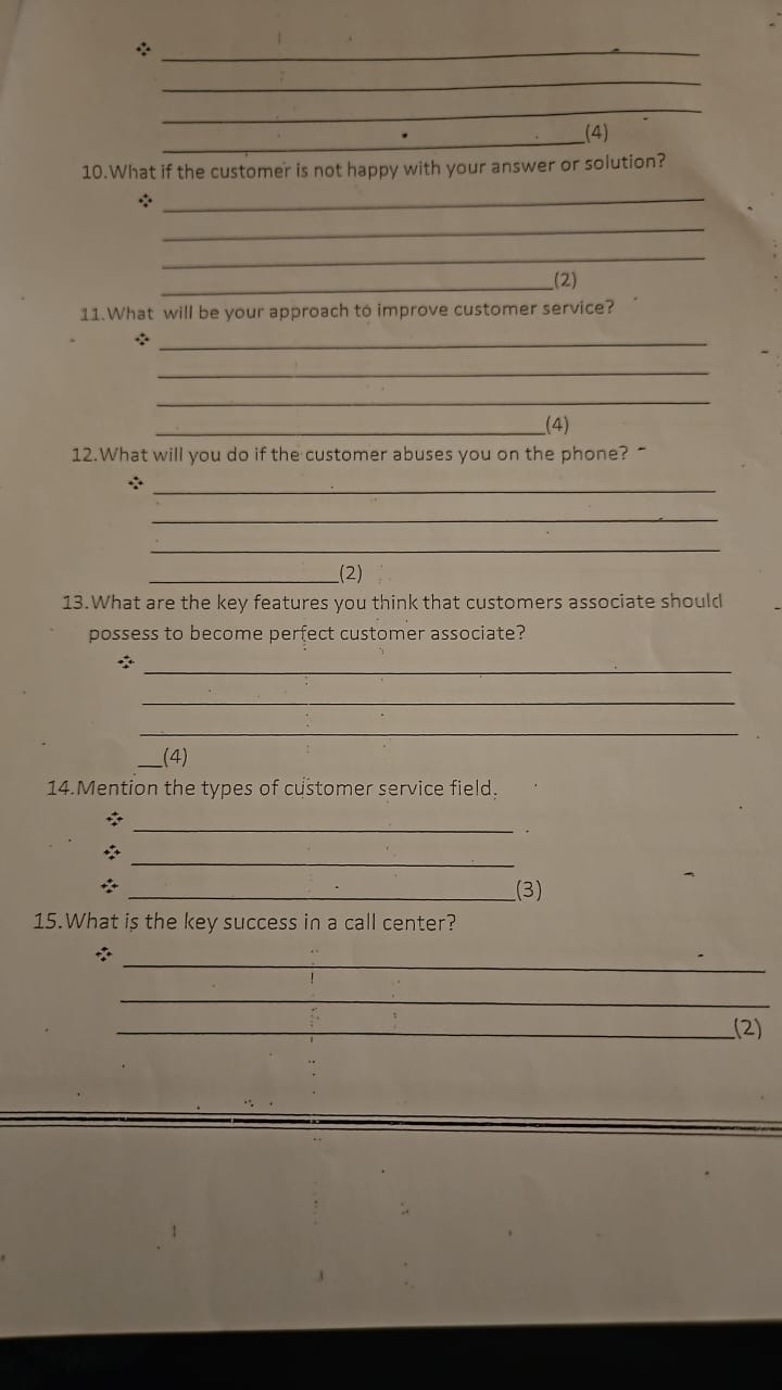 Solved What if the customer is not happy with your answer or | Chegg.com